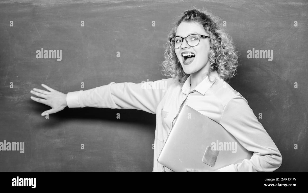 Smiling student laptop notebook Black and White Stock Photos & Images ...