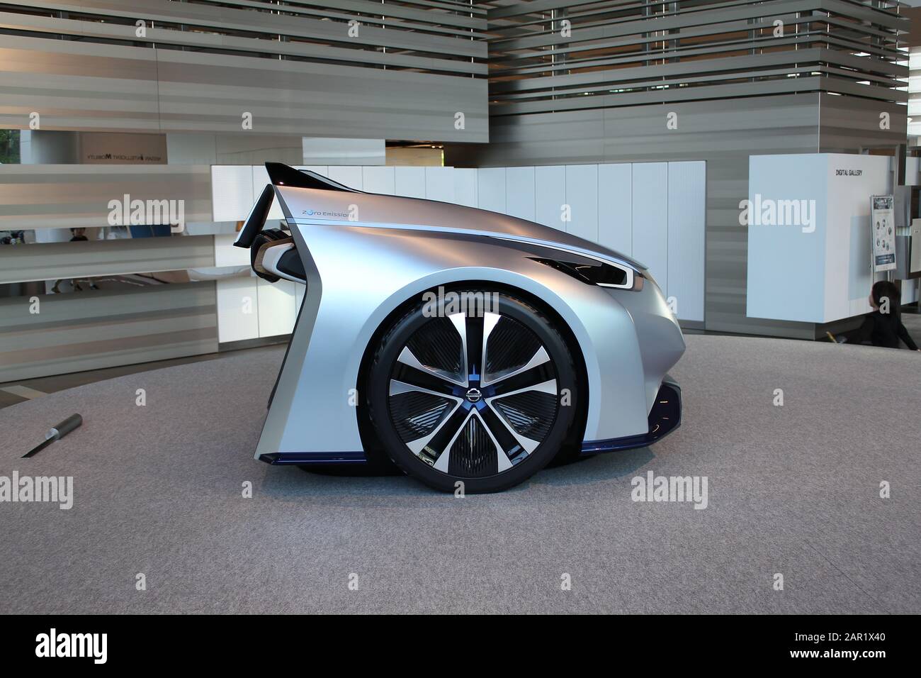 Nissan Global Headquarters Gallery display Stock Photo - Alamy
