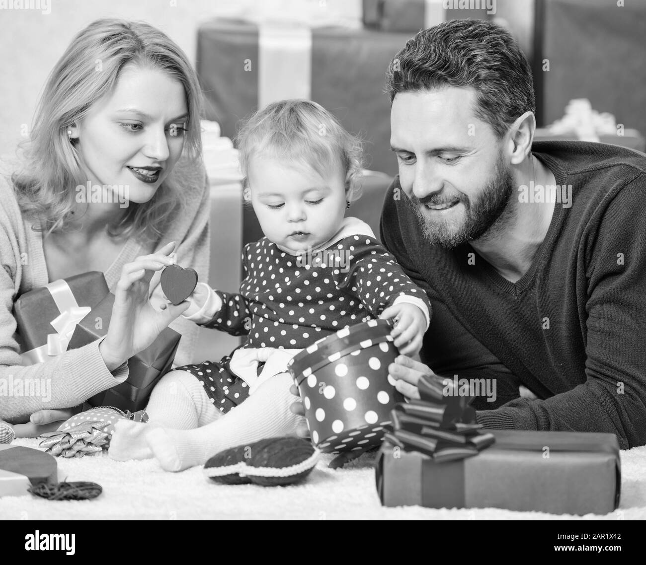 Family celebrate anniversary. Valentines day. Lovely family celebrate ...