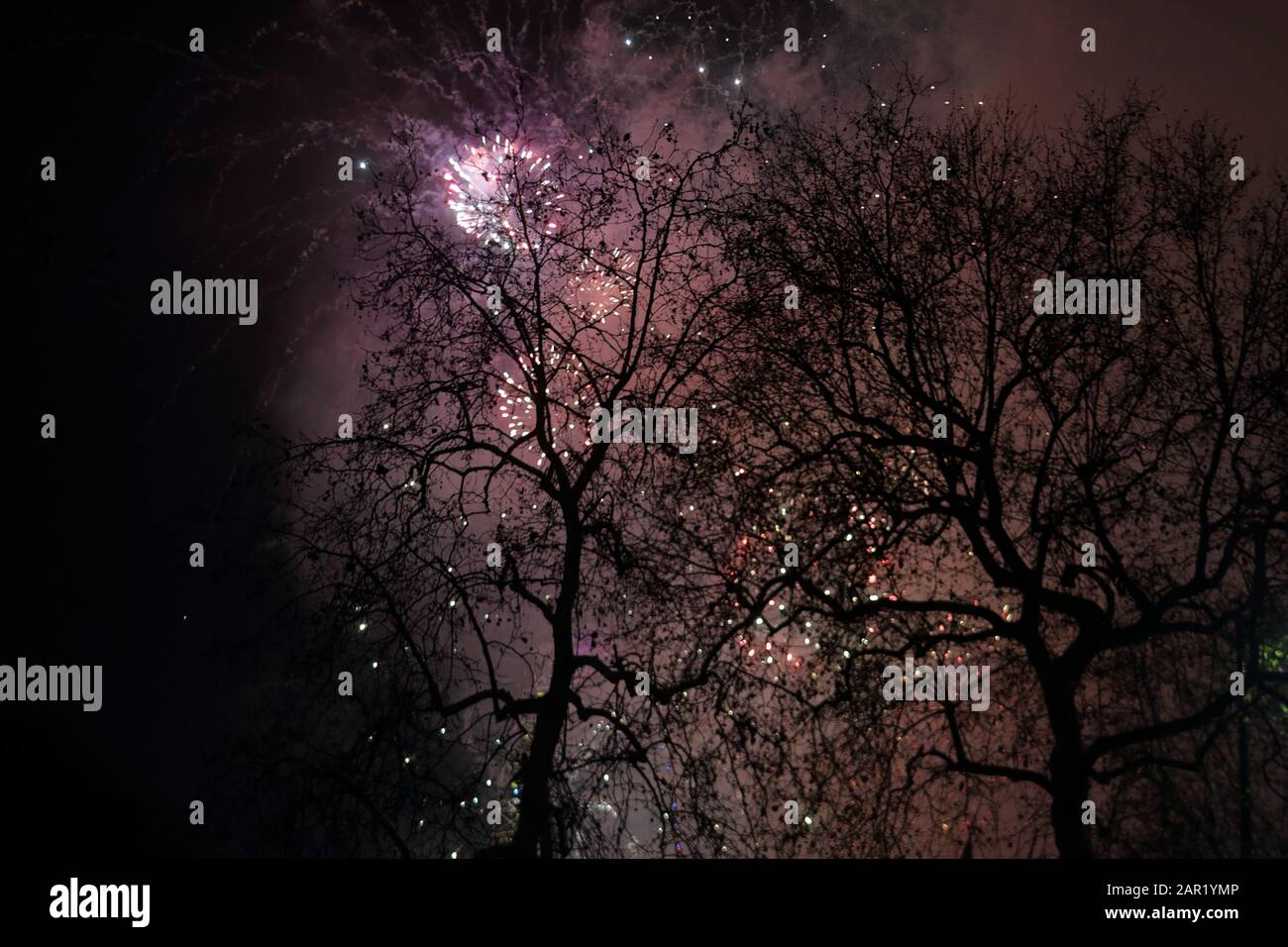 fireworks in London on New years eve Stock Photo - Alamy