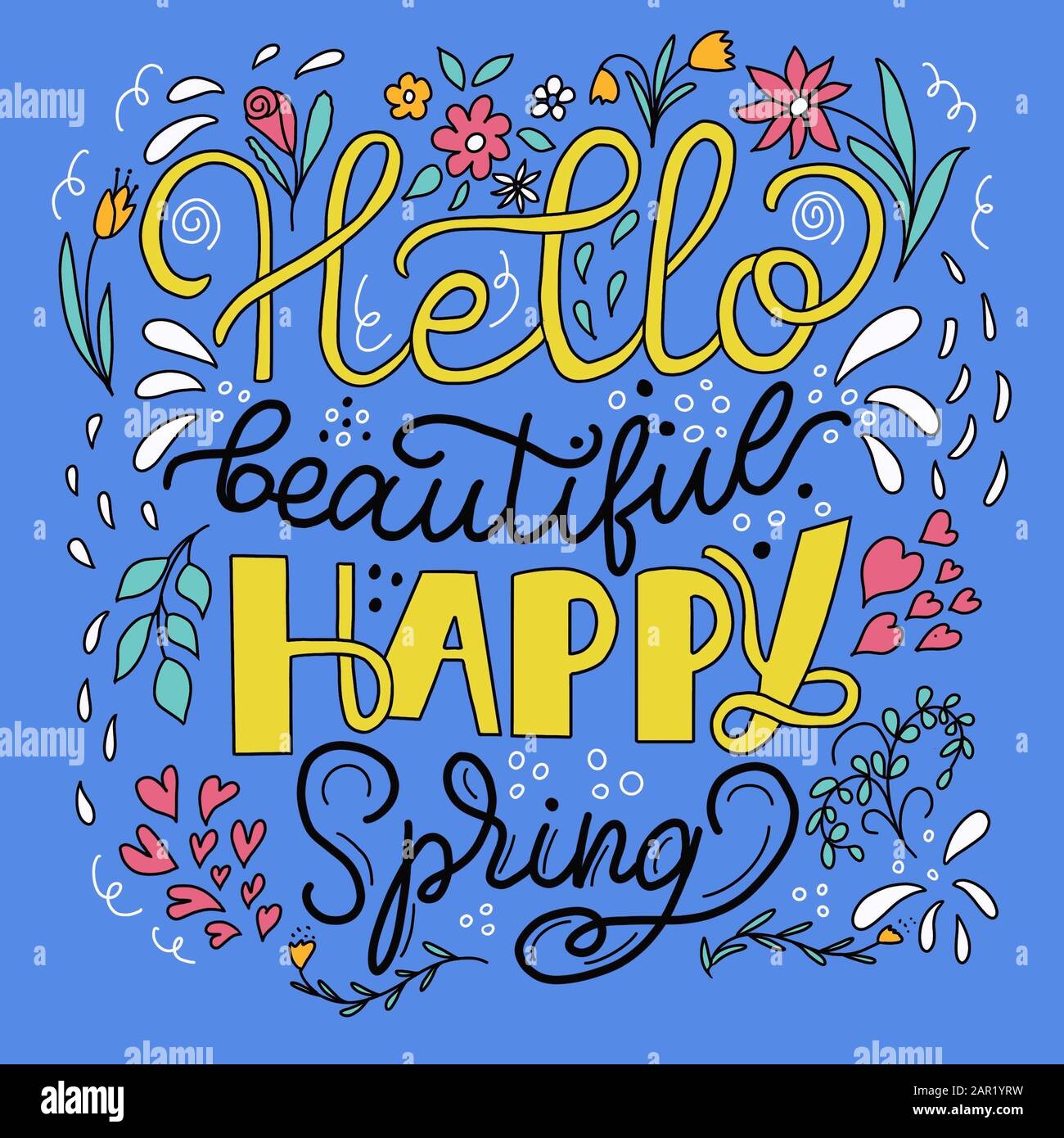 Spring lettering quotes illustration hi-res stock photography and ...
