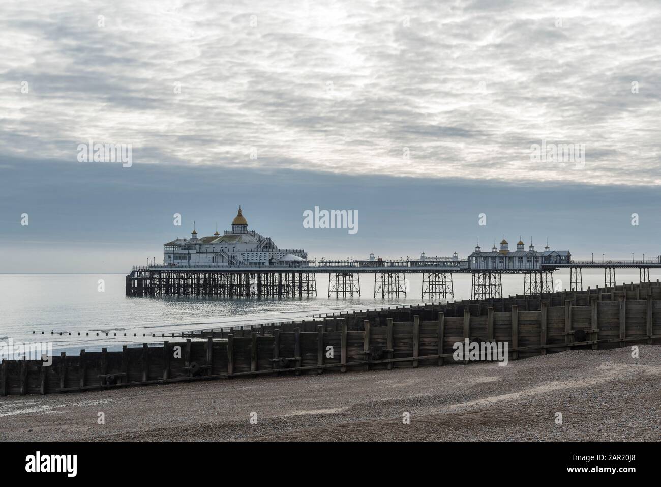 Eastbourne pier at low tide hi-res stock photography and images - Alamy
