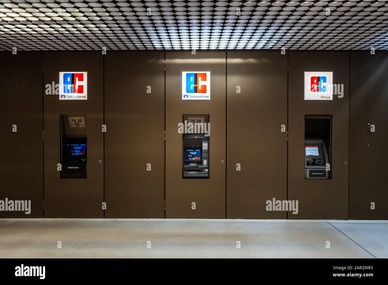 MUNICH, GERMANY - Sep 19, 2019: Modern ATM for cash credit card ...