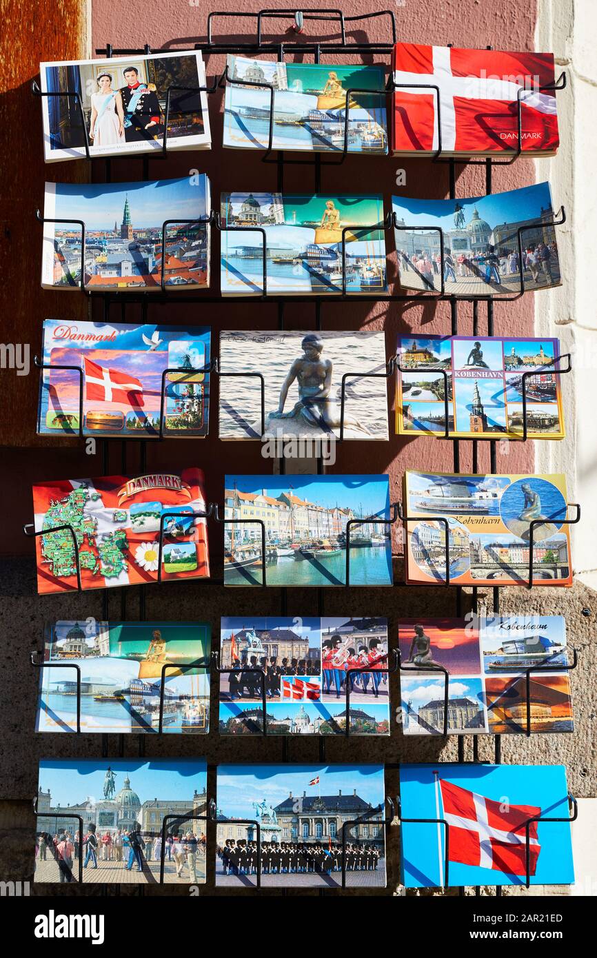 Rack of postcards from Copenhagen, Denmark Stock Photo - Alamy