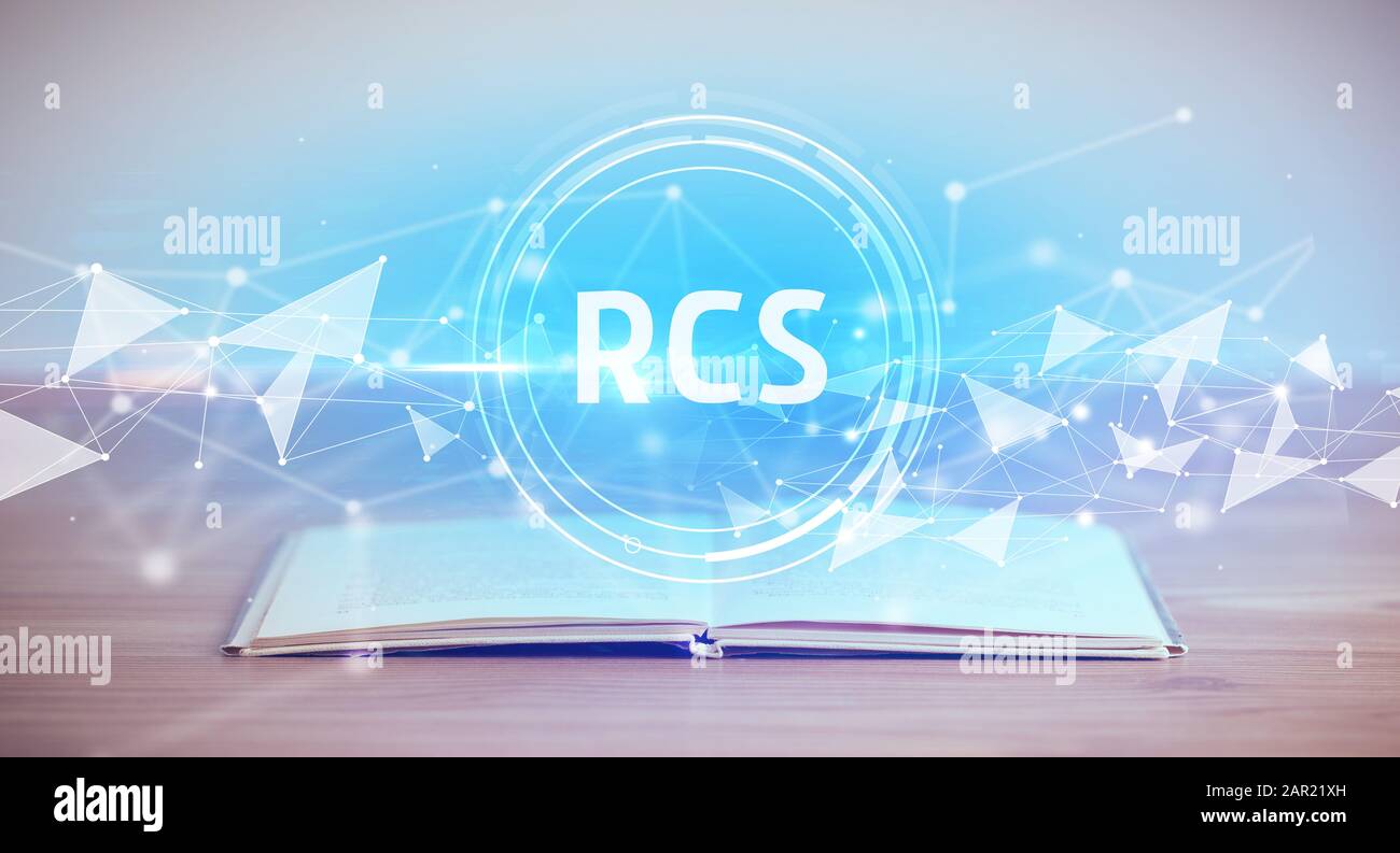 Open book with RCS abbreviation, modern technology concept Stock Photo ...