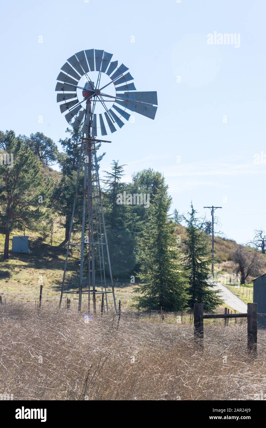 Windmill turbine vintage technology sustainabe energy vertical rural ...