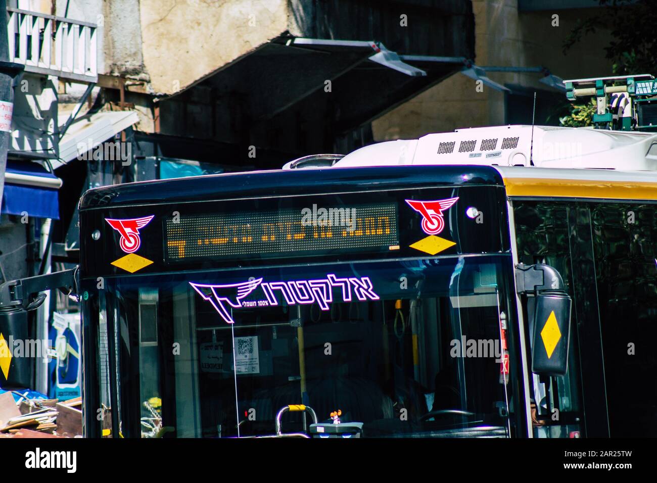 Tel Aviv Israel January 23, 2020 View of a traditional Israeli public ...