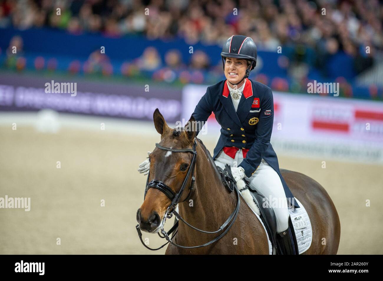 Amsterdam, Netherlands. 25th Jan 2020. Charlotte Dujardin of Great Britan riding Mount St John ...