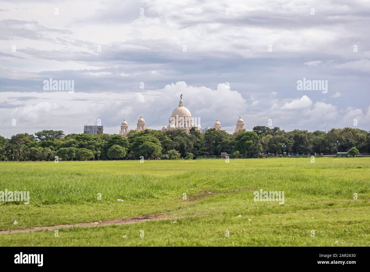 City scape horizon view of Maidan park in Kolkata (Calcutta) with the ...