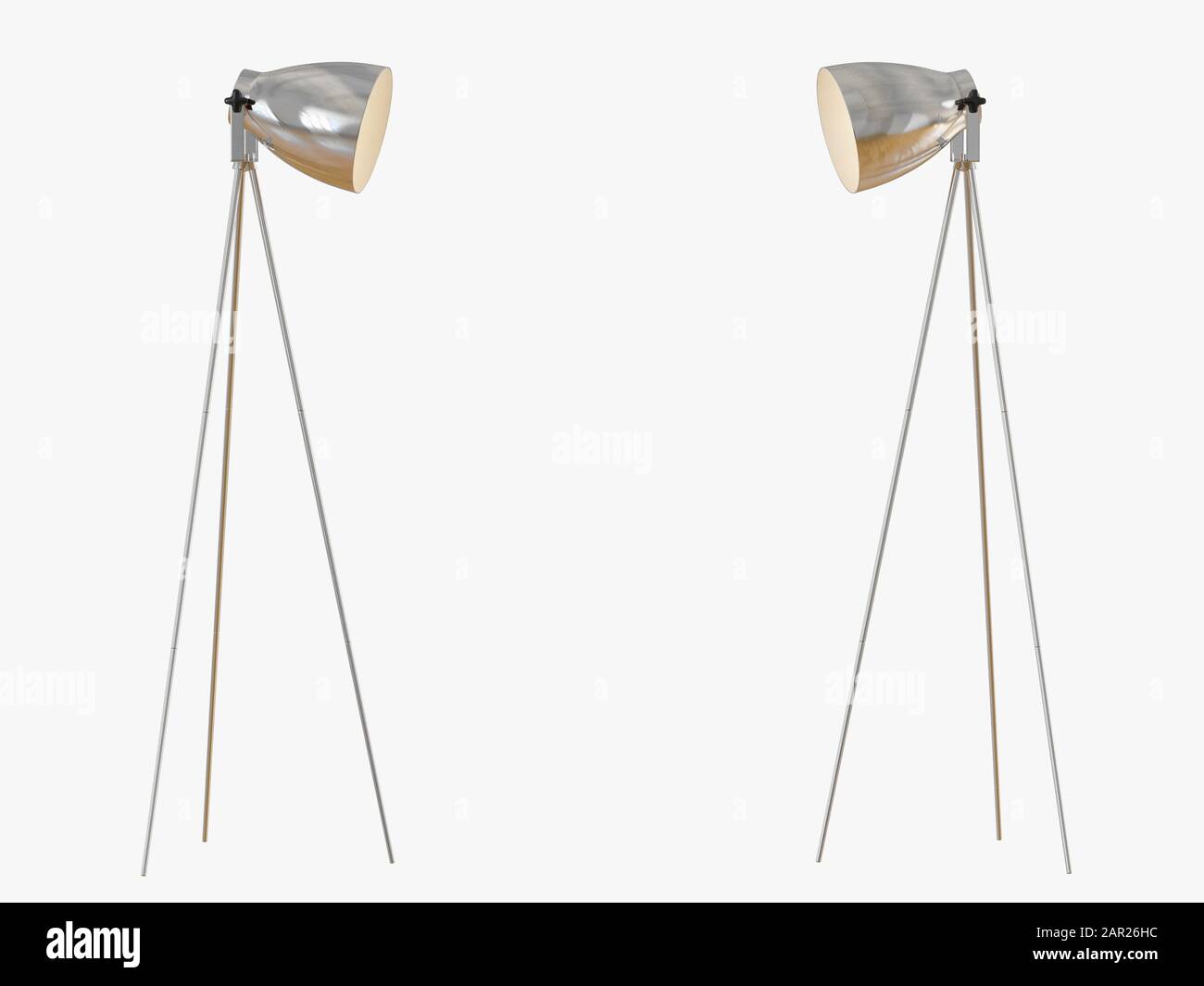 Tw high metal lamp three legs on white background 3d rendering Stock ...