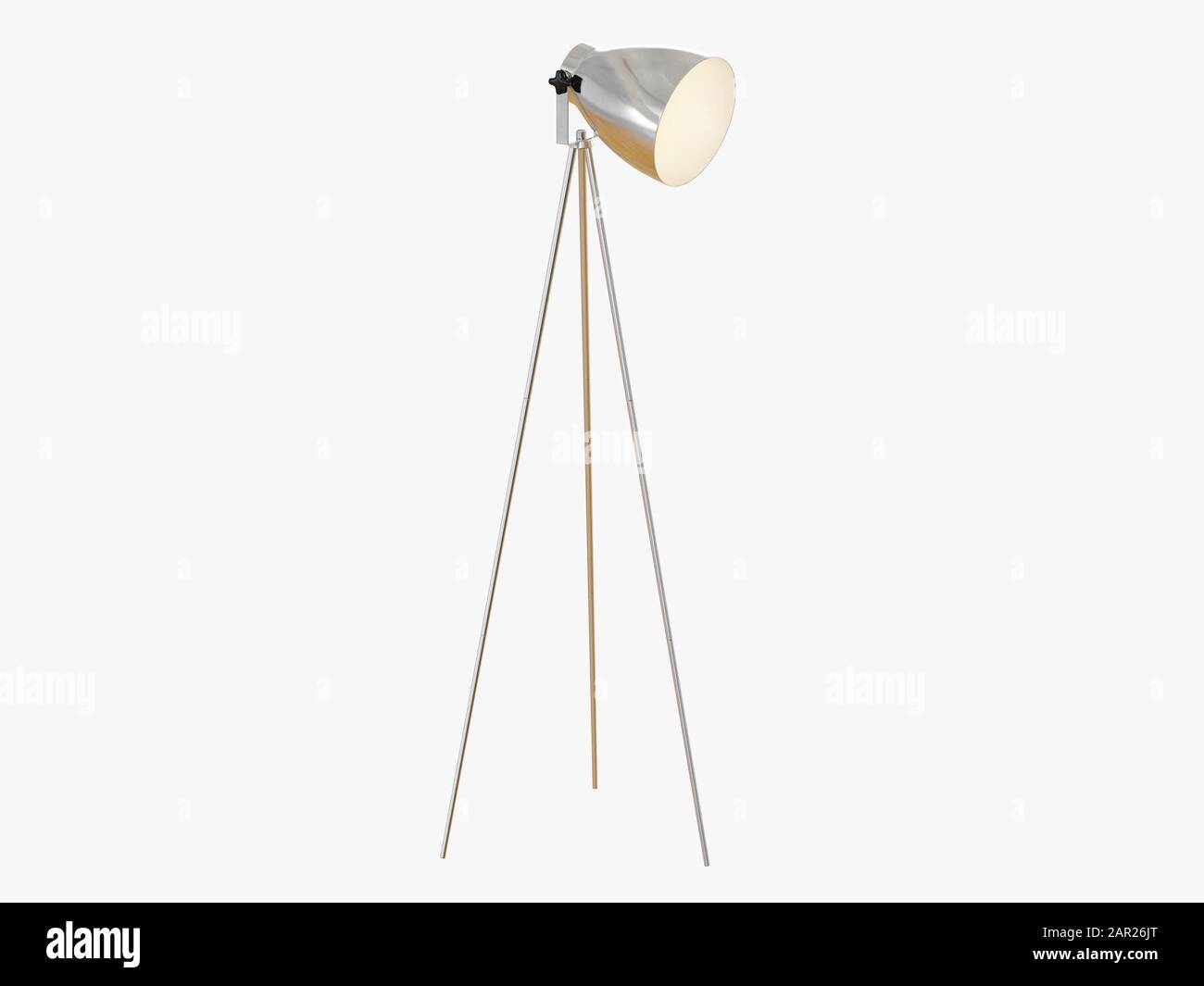 High metal lamp three legs on white background 3d rendering Stock Photo ...