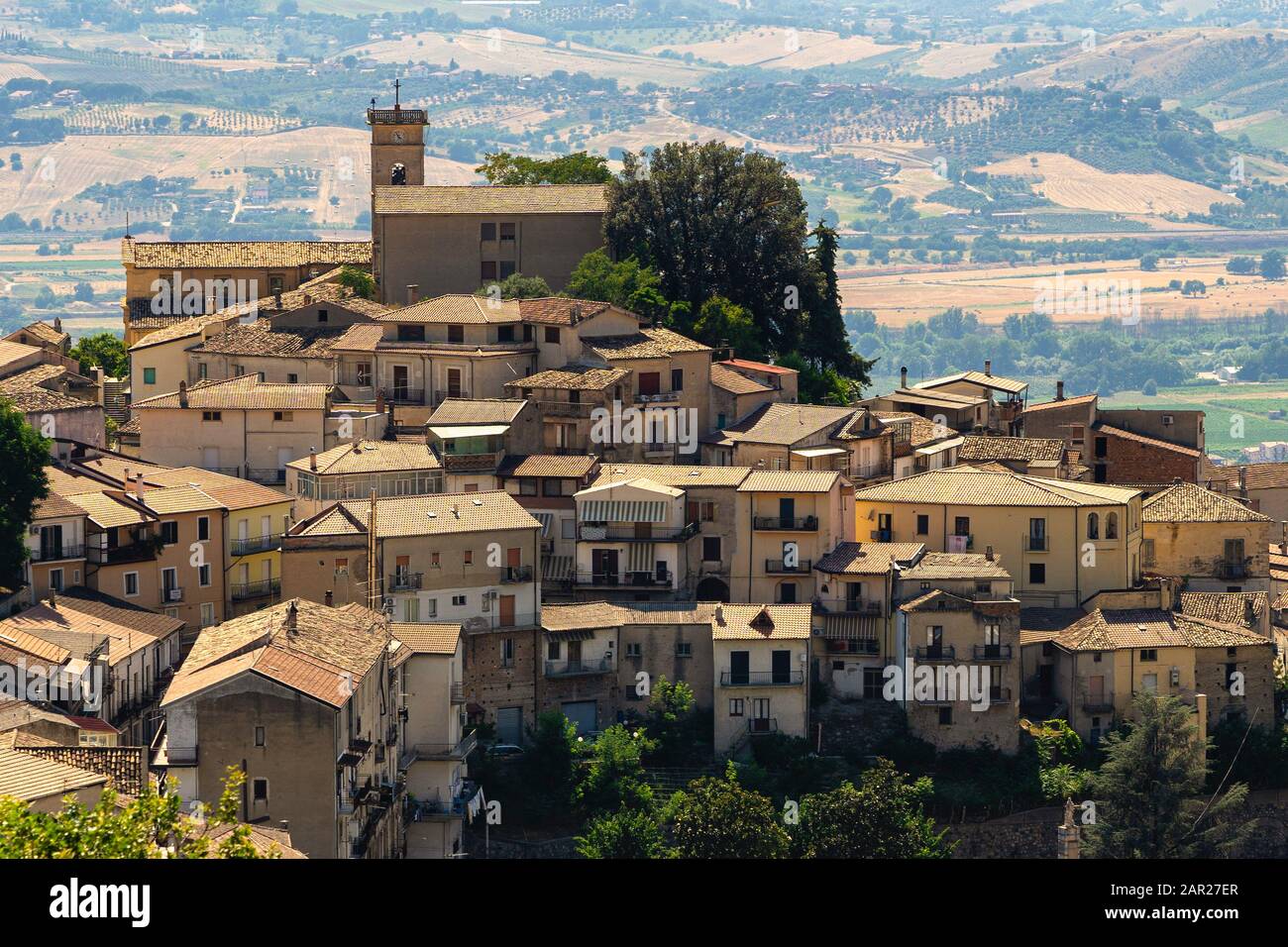 Luzzi, Cosenza, Calabria, Italy: panoramic view of the old village, in ...