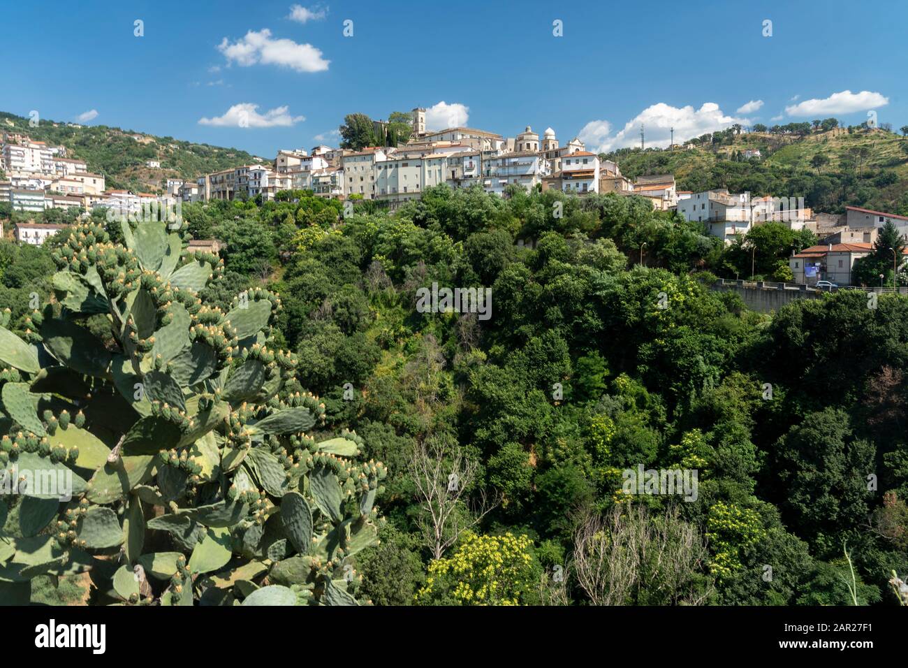 Luzzi, Cosenza, Calabria, Italy: panoramic view of the old village, in ...