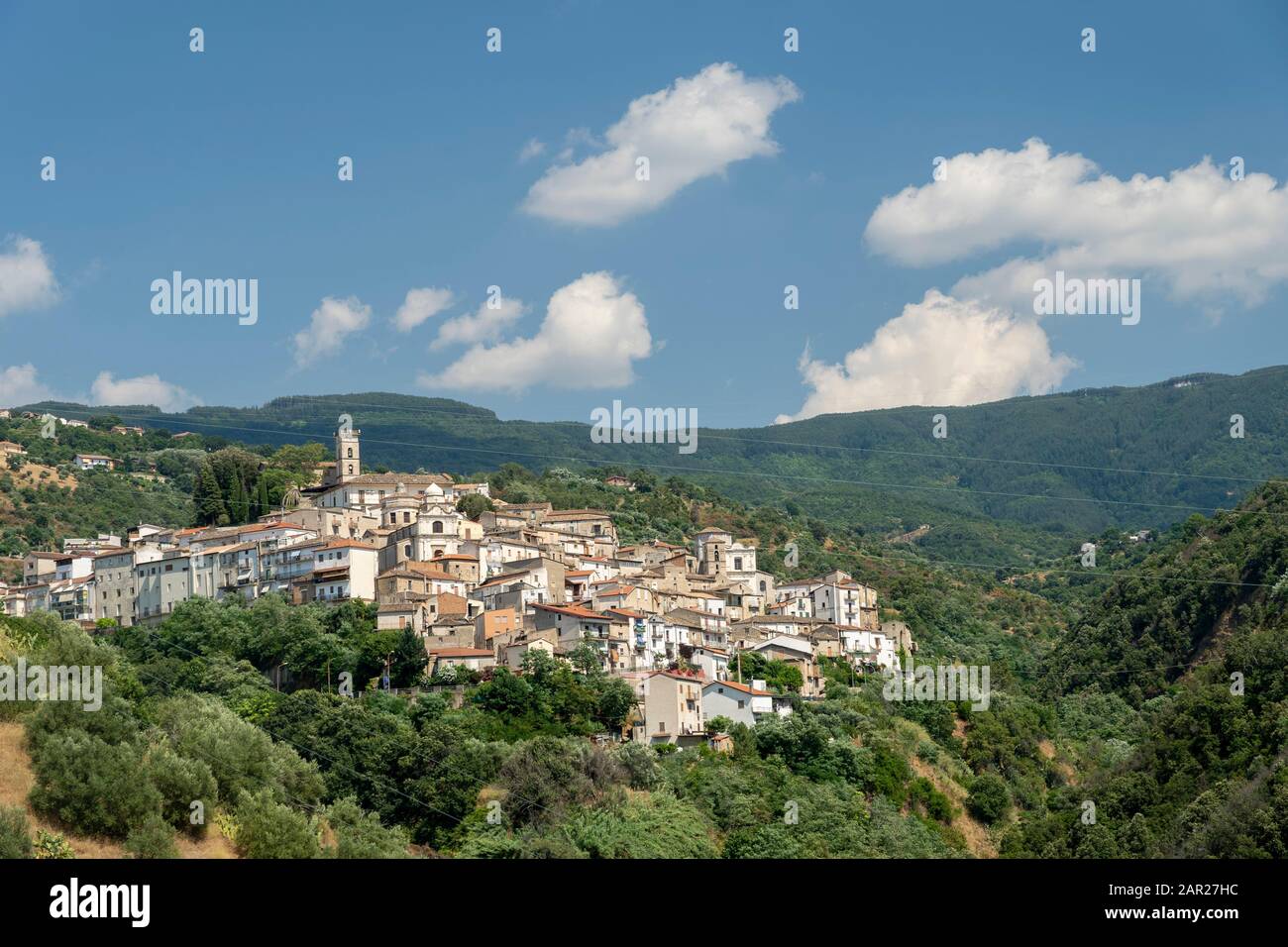 Luzzi, Cosenza, Calabria, Italy: panoramic view of the old village, in ...