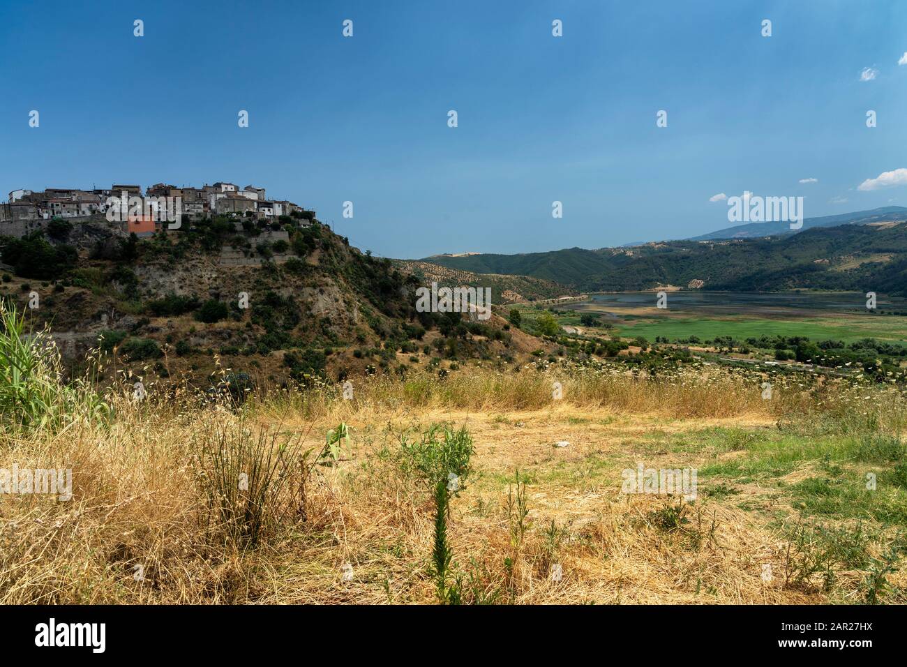 Rural landscape at summer in Calabria, Italy, near Tarsia, in Cosenza ...