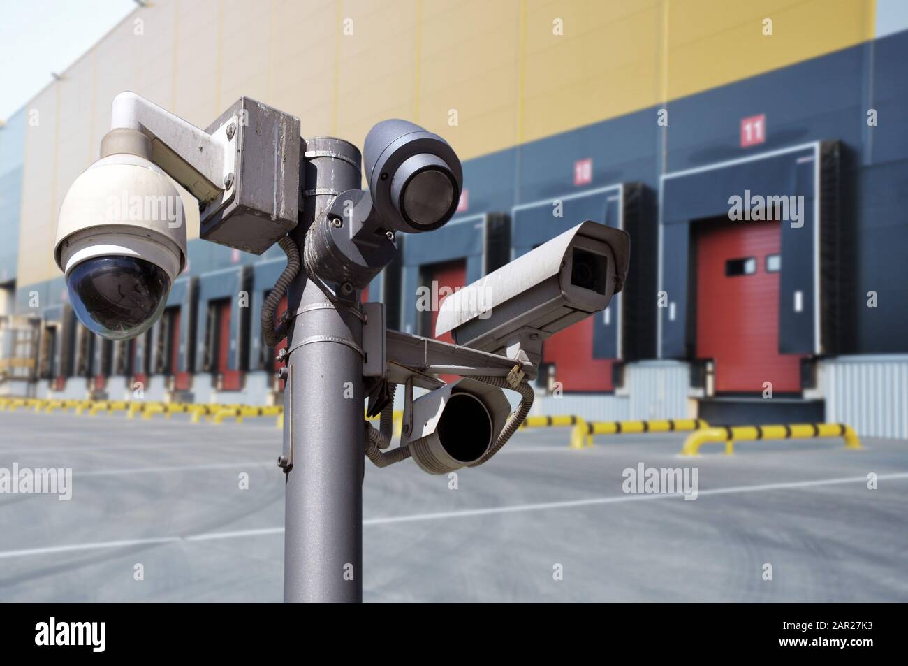 closed circuit camera Multi-angle CCTV system against the background of ...