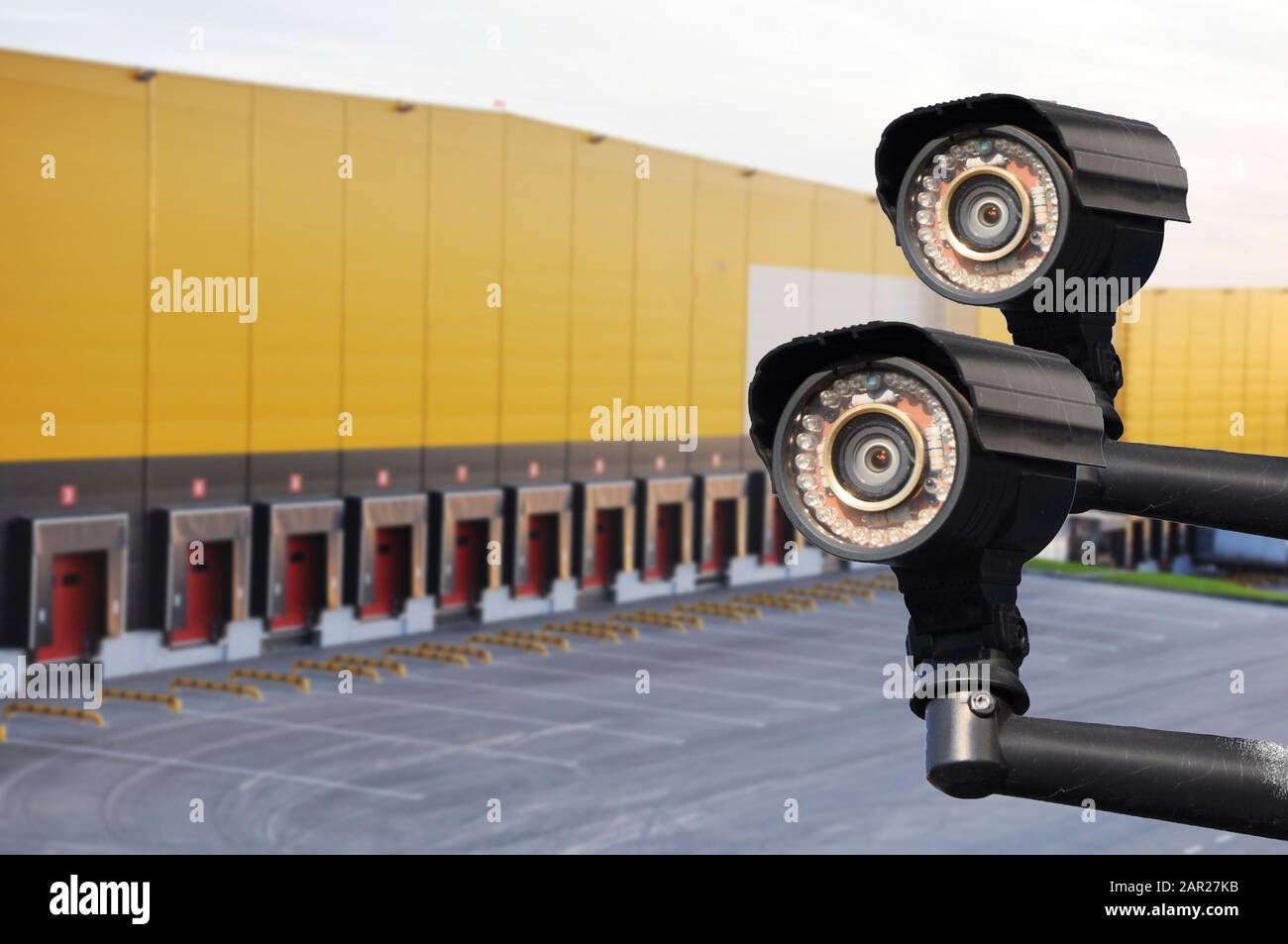 closed circuit camera Multi-angle CCTV system against the background of ...