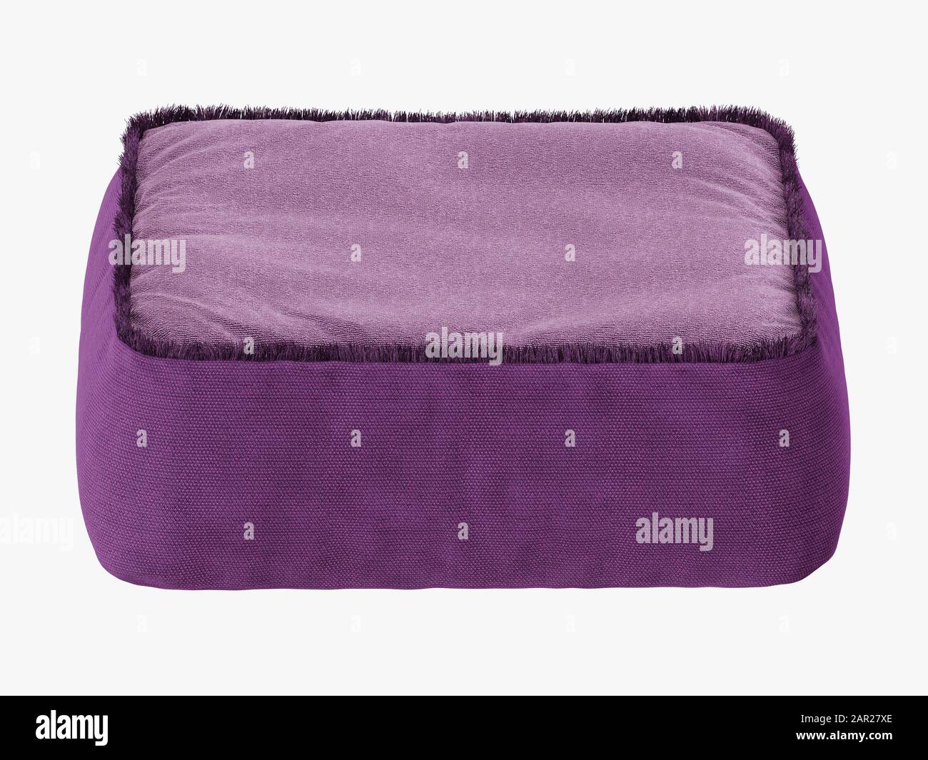 Soft purple fringed pouf 3d rendering Stock Photo - Alamy