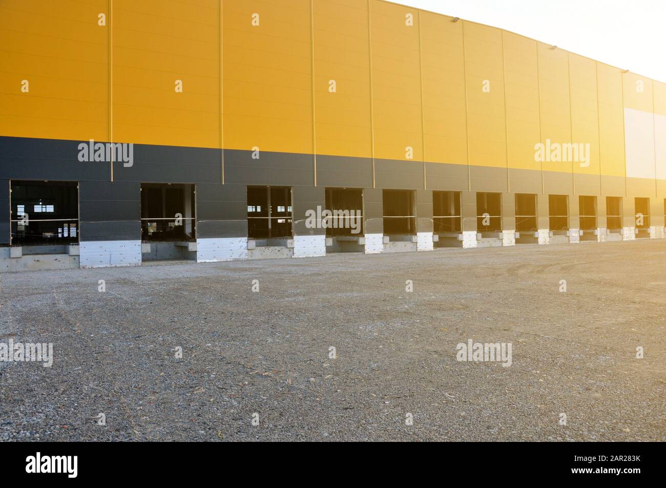 Outdoor photo of the construction of a large industrial and commercial ...