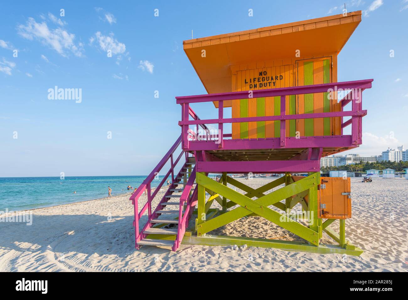 Lifeguard watchtower on South Beach, Miami Beach, Miami, Florida ...