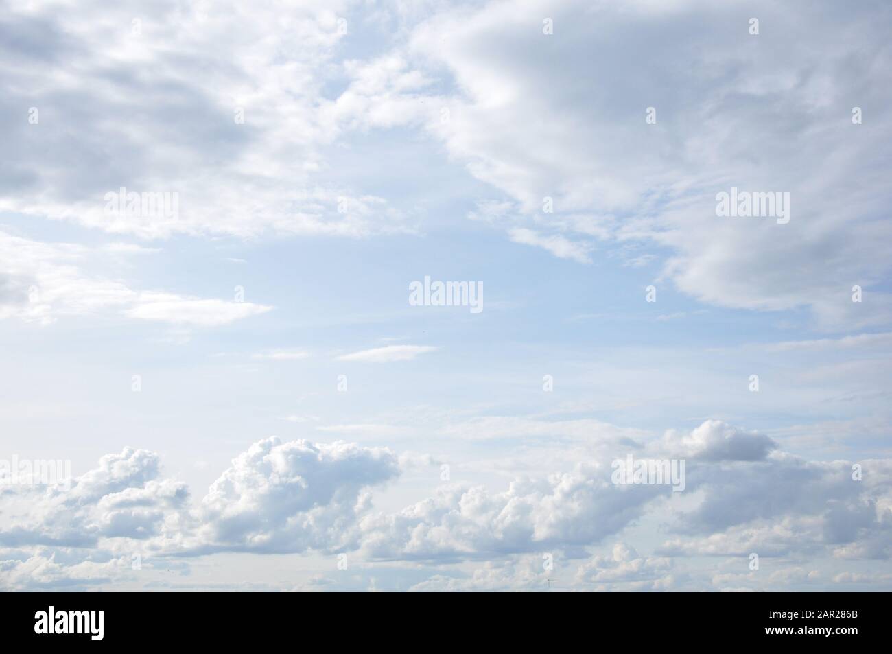 blue sky with clouds close up. Summer morning Stock Photo - Alamy