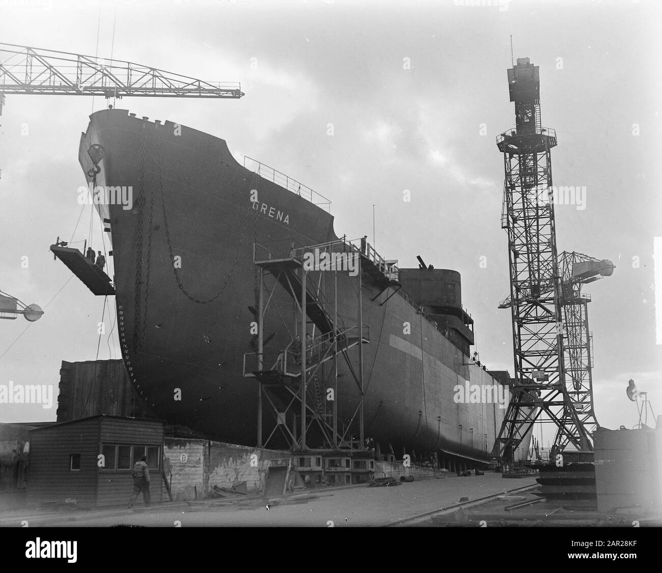 Ship Grena at yard NDSM Date: January 6, 1950 Location: Amsterdam ...