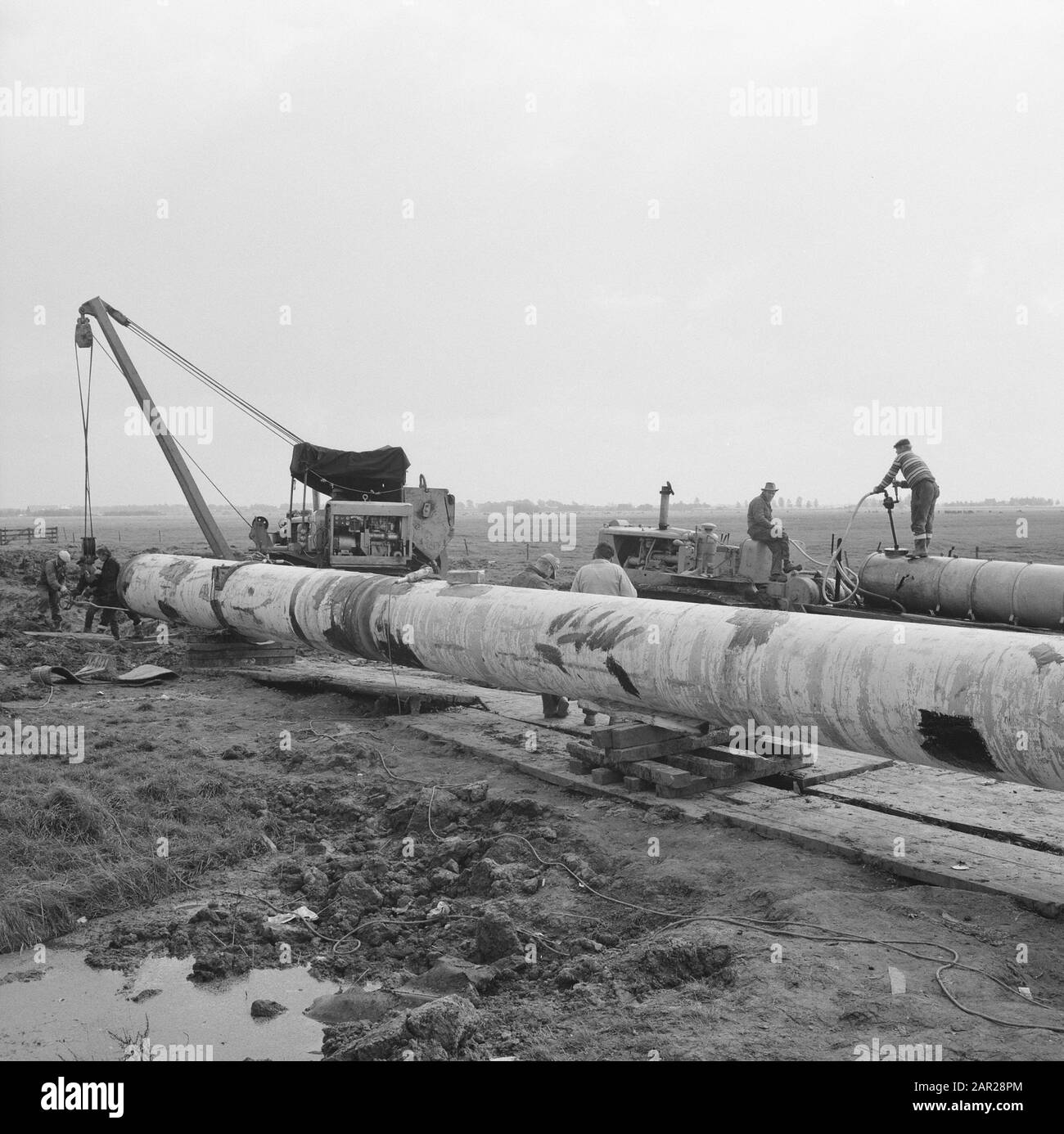 npc, pipelines, lifting and preparing pipes, machines, workers Date ...