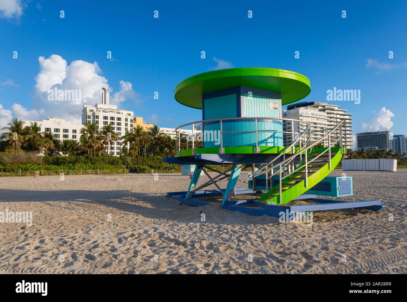 Lifeguard watchtower on South Beach, Miami Beach, Miami, Florida ...