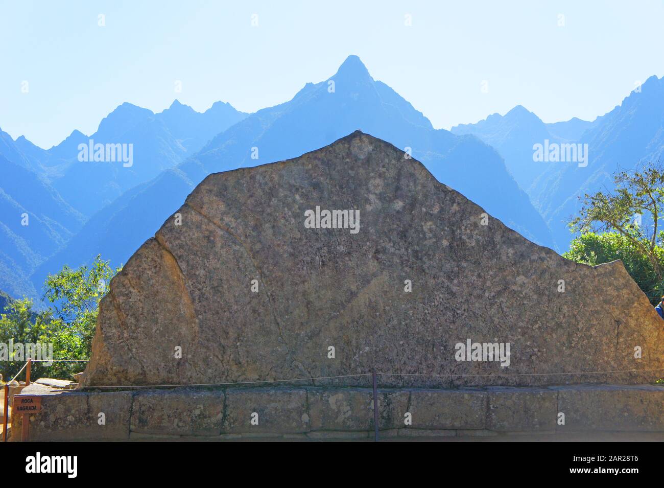 The sacred rock ("roca sagrada") was formed to resemble the Andes ...