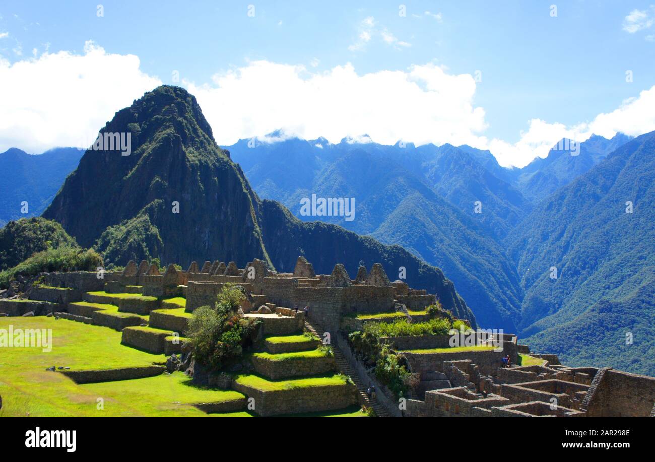 Machu Picchu, site of the ruins of the Incan citadel high in the Andes ...
