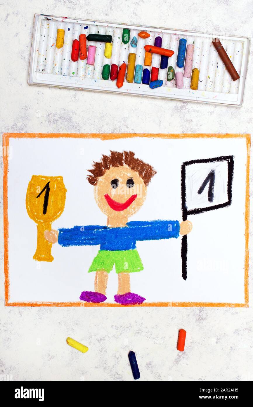 Drawing Winner Cup Trophy Prize High Resolution Stock Photography and ...