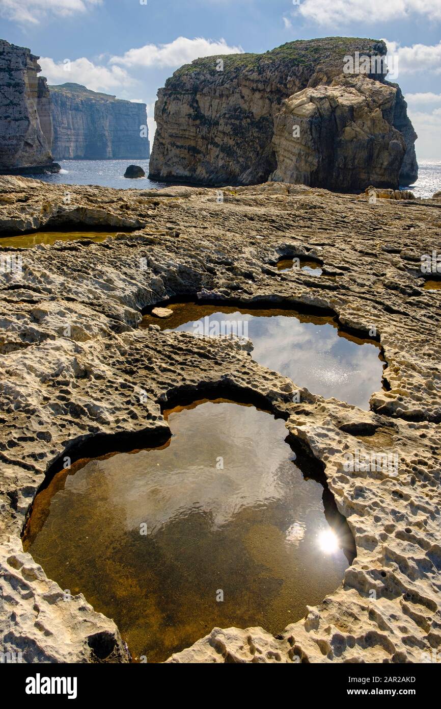 Fungus Rock and Dwejra Point, Gozo, Malta Stock Photo - Alamy