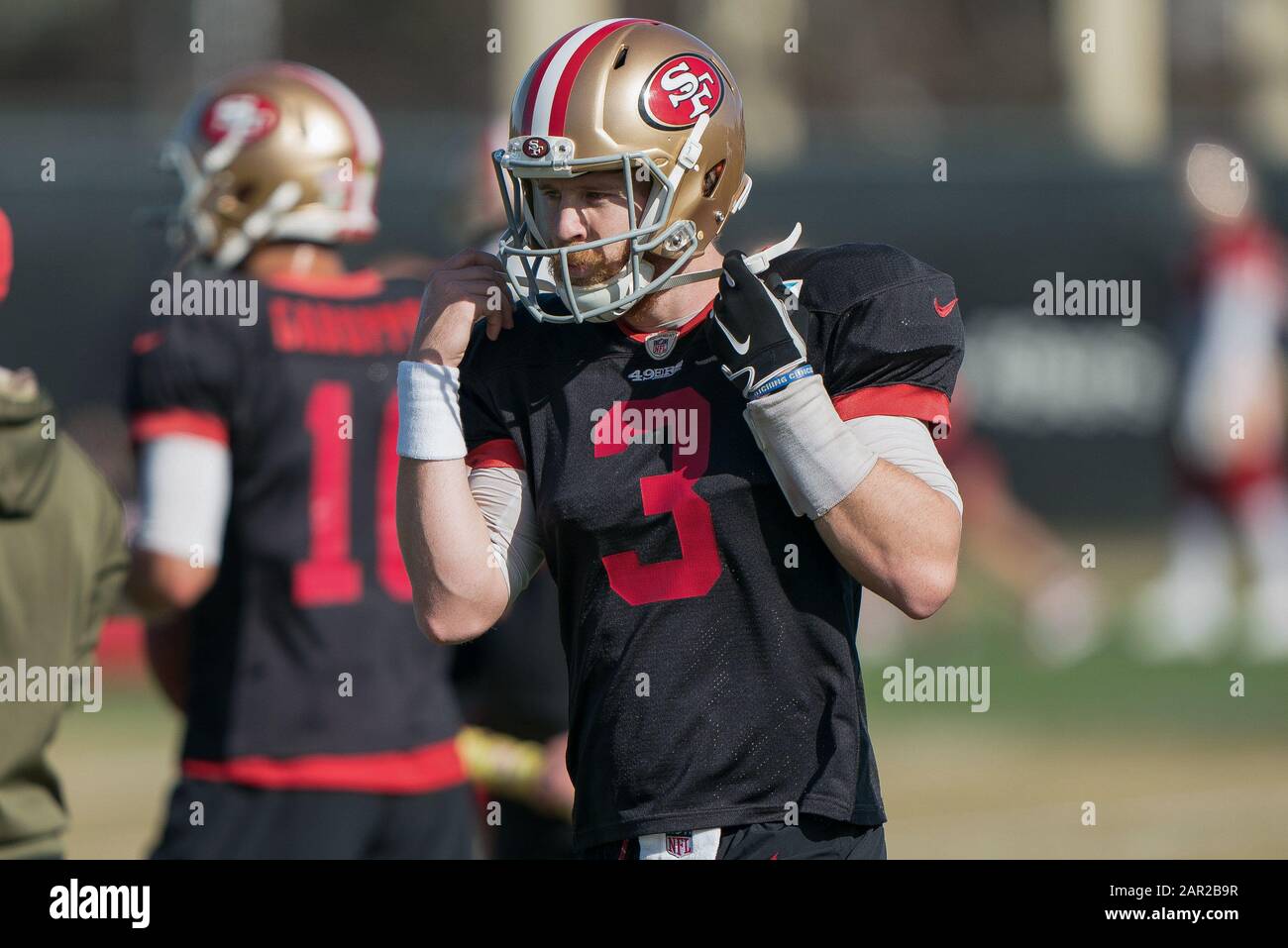 San Francisco 49ers quarterback C.J. Beathard (3) during practice in ...