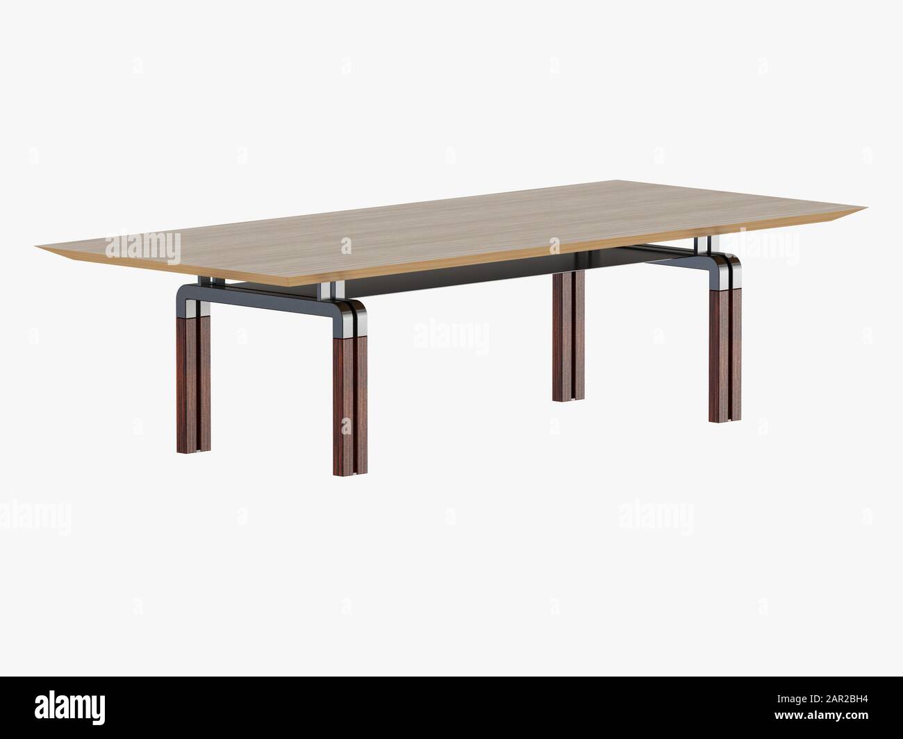 A large table for the kitchen on a white background 3d rendering Stock ...