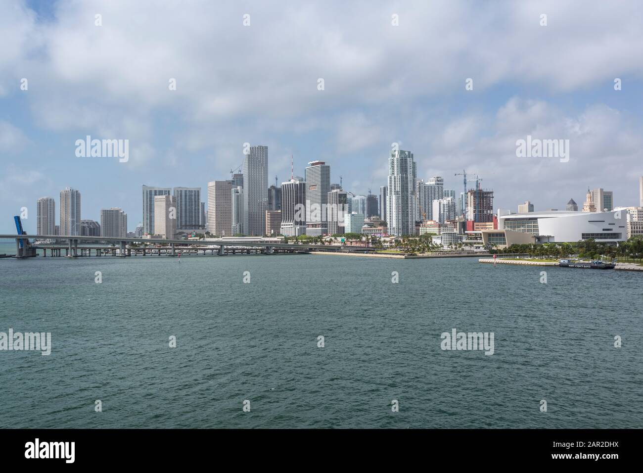 View of Downtown from Mac Arthur Causeway, Miami Beach, Miami, Florida ...
