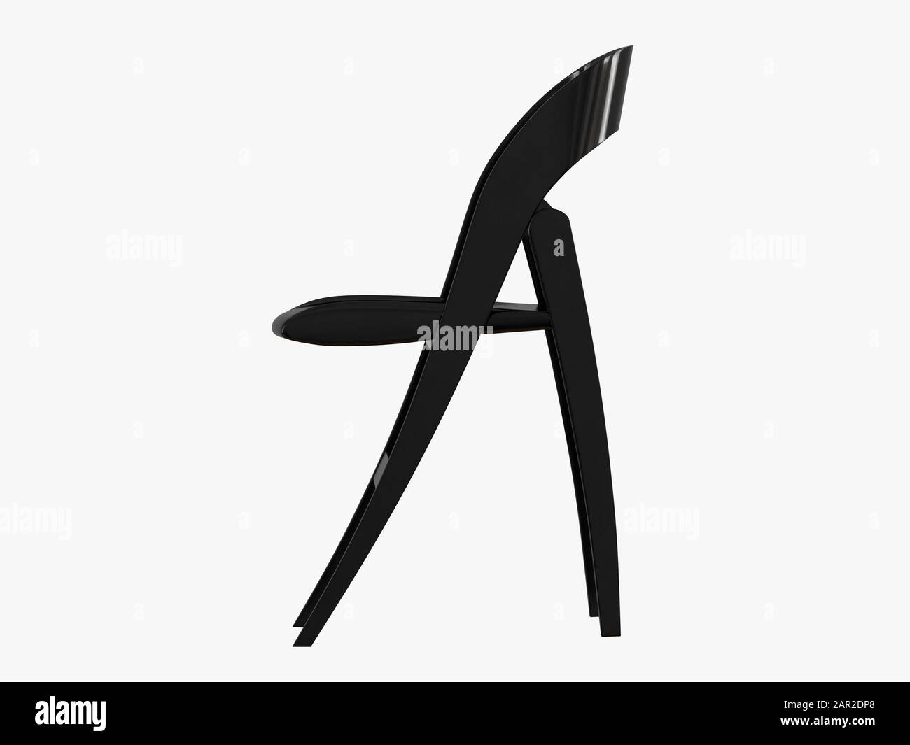 Black folding chair side view 3d rendering Stock Photo - Alamy