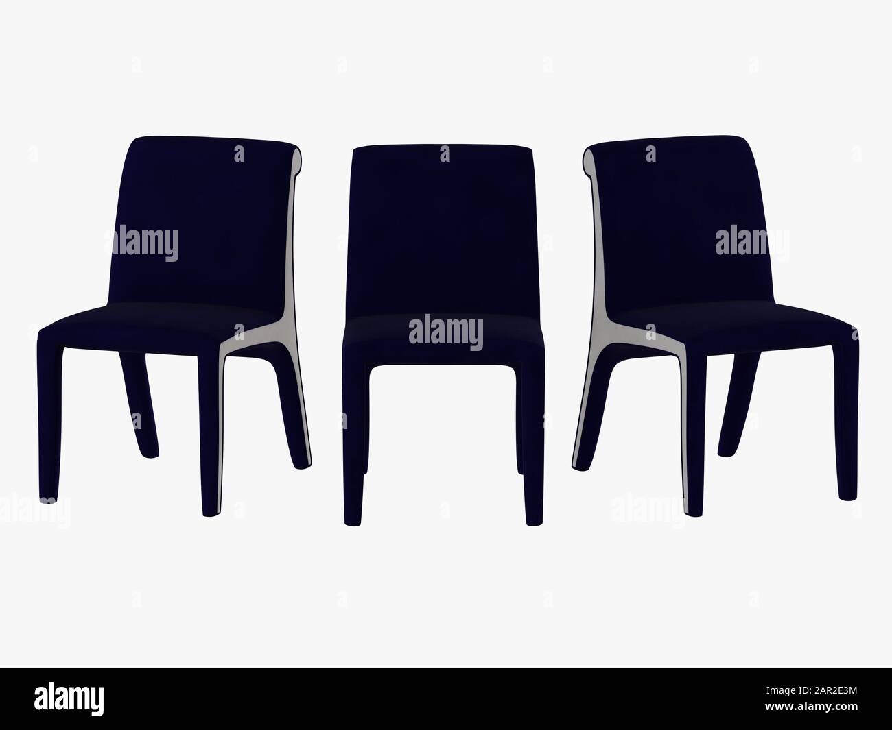 Blue chair fabric 3d rendering Stock Photo - Alamy