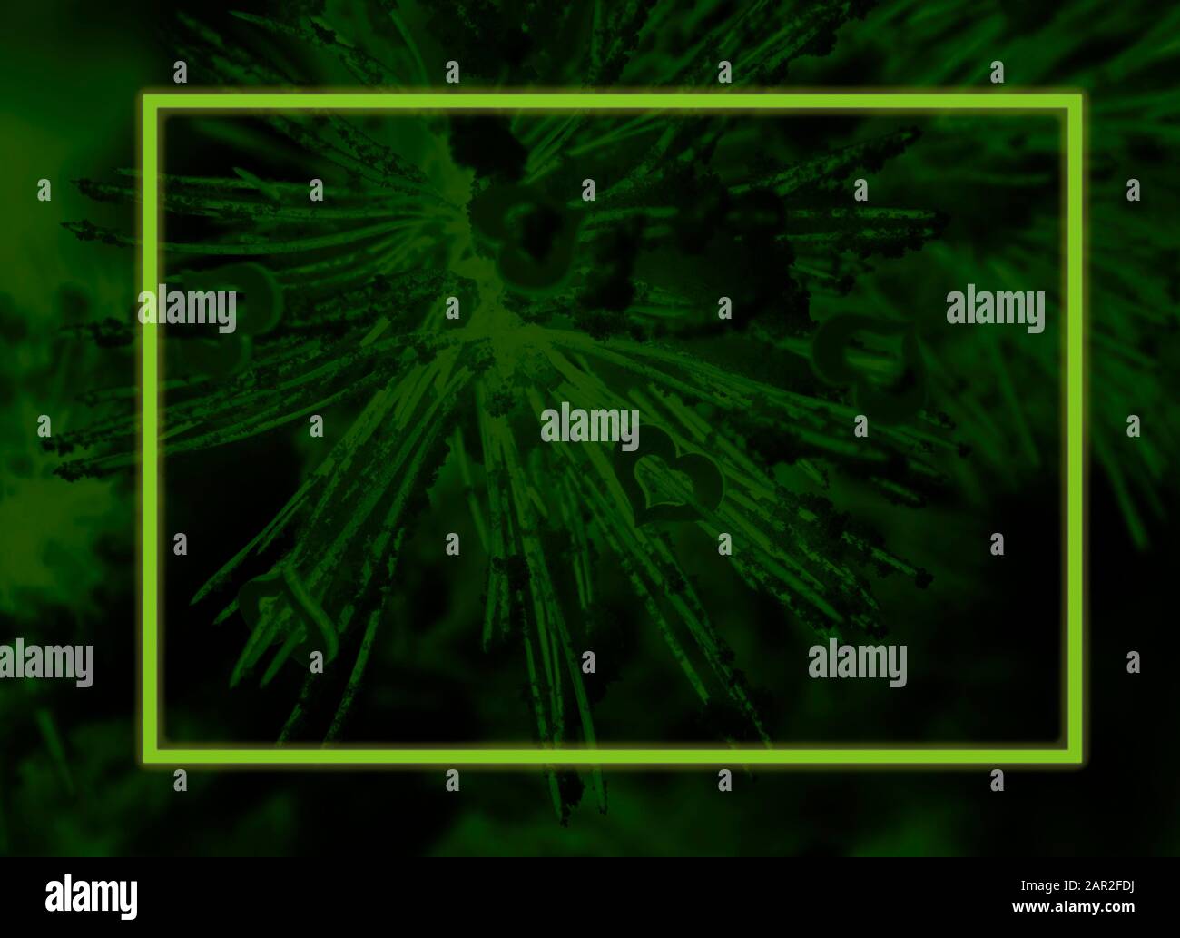 Dark green non-uniform background and bright neon frame Stock Photo - Alamy