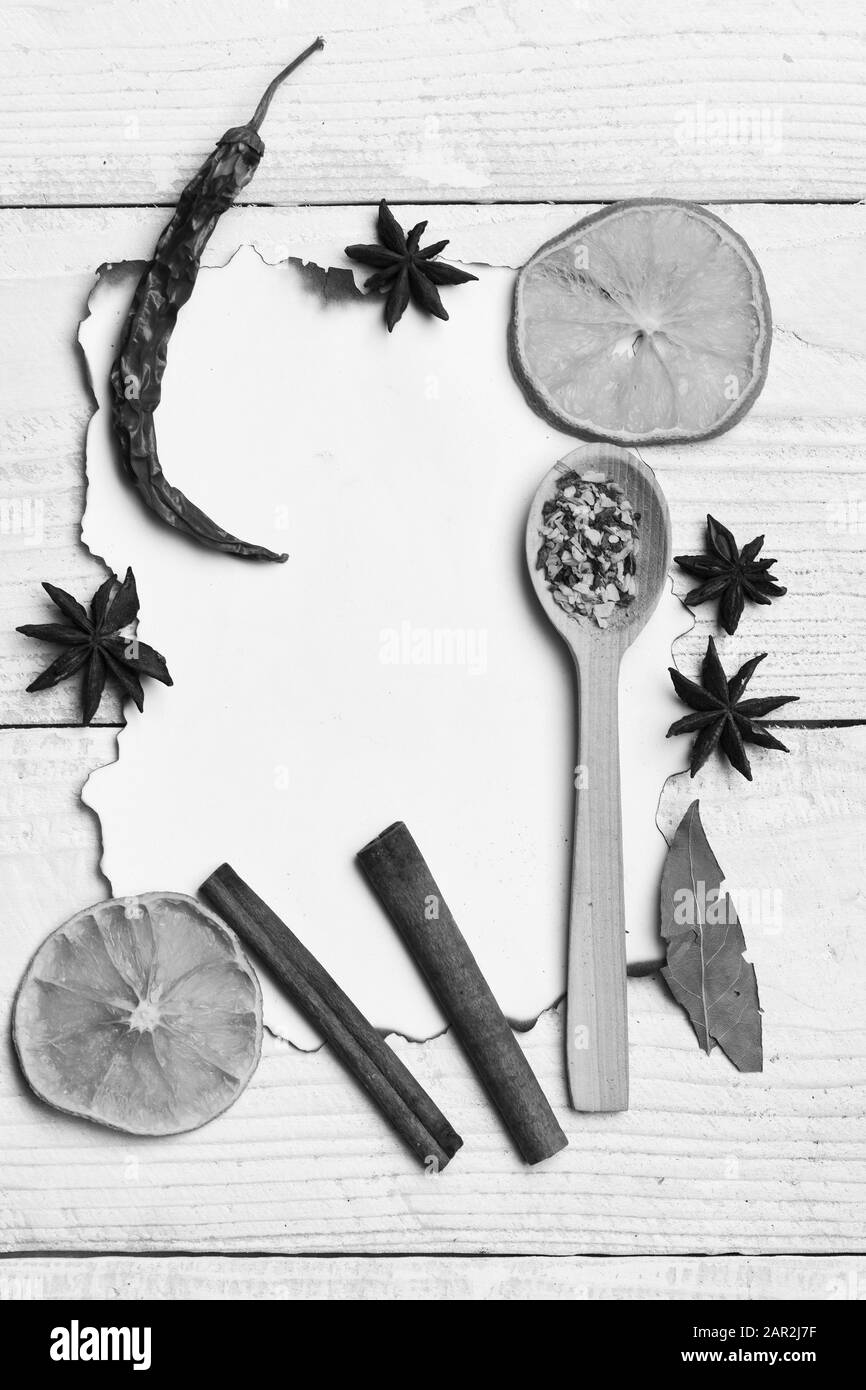 Food herbs season Black and White Stock Photos & Images - Alamy