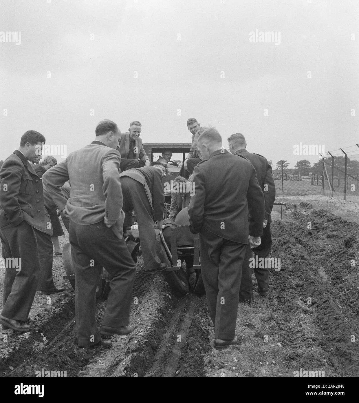 Tillage workers machinery tools Black and White Stock Photos & Images ...