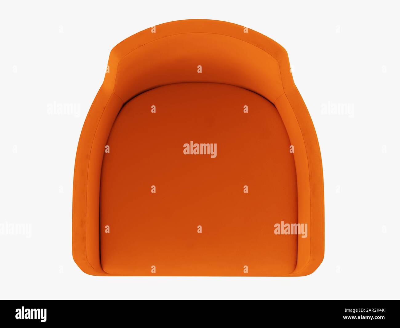 Orange chair with iron legs top view 3d rendering Stock Photo - Alamy