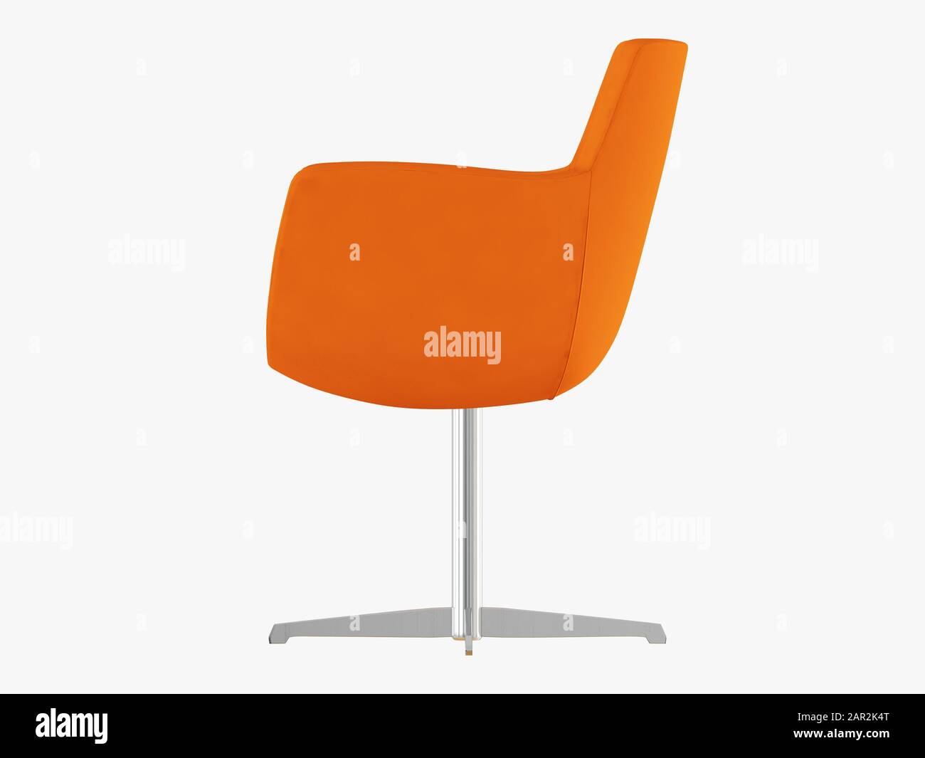 Orange chair with iron legs side view 3d rendering Stock Photo - Alamy