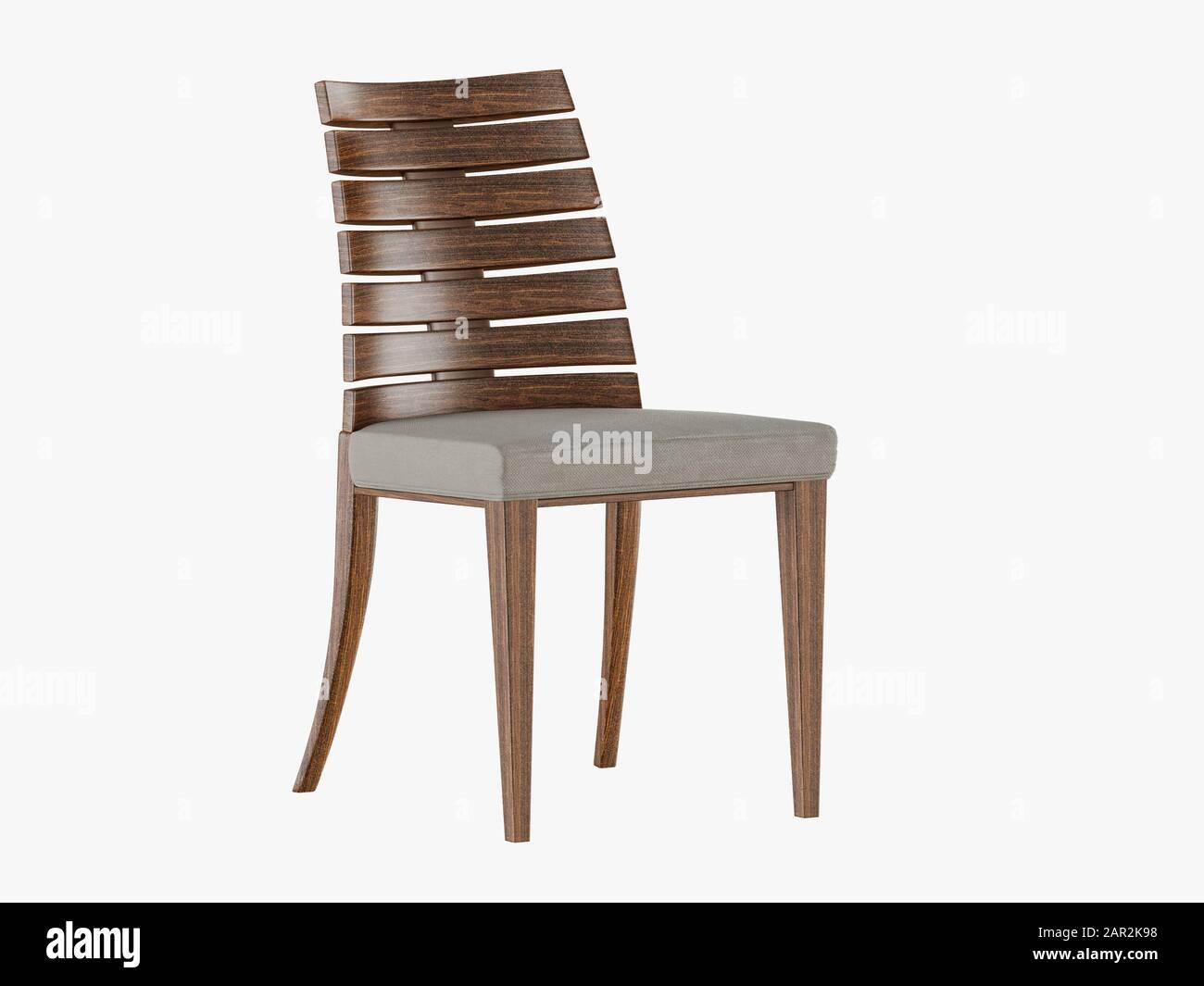 Wooden chair fabric on a white background 3d rendering Stock Photo - Alamy