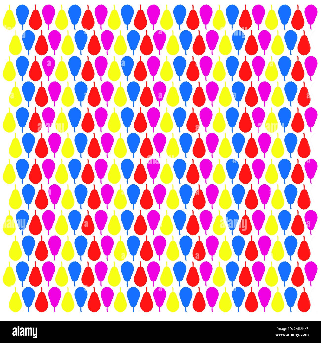 Wallpapers of a set of colored colorful pears on a white background ...