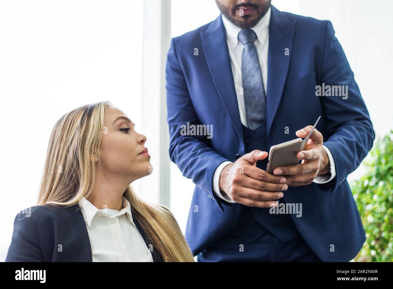Multiracial group of business people having a meeting in a office ...
