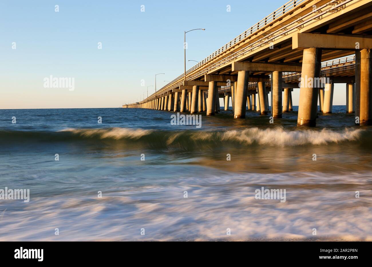 Chesapeake Bay Bridge Viewing From Chesapeake Beach at Sunset, Virginia ...