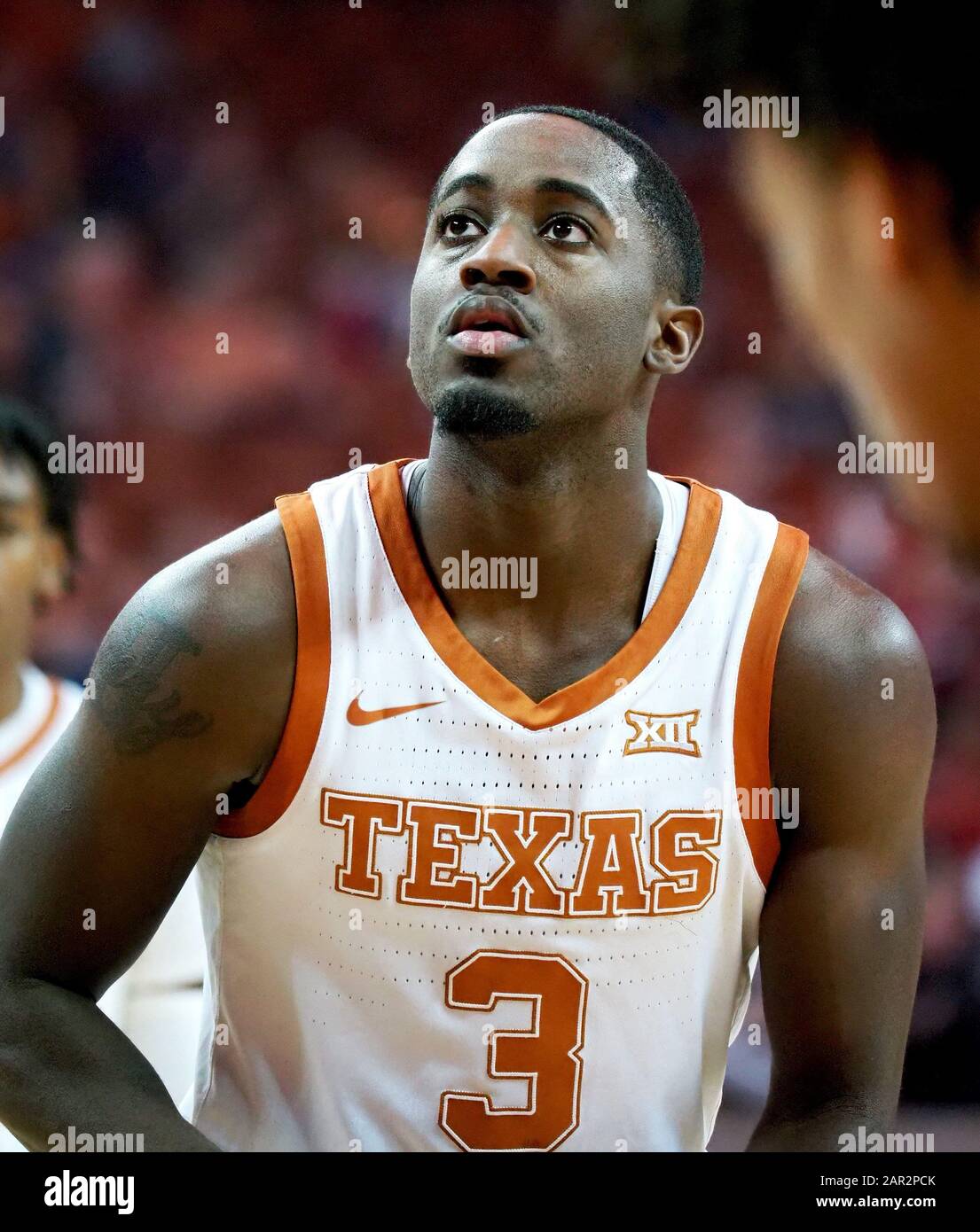 Texas, USA. 25th Jan, 2020. Courtney Ramey #3 of the Texas Longhorns in ...