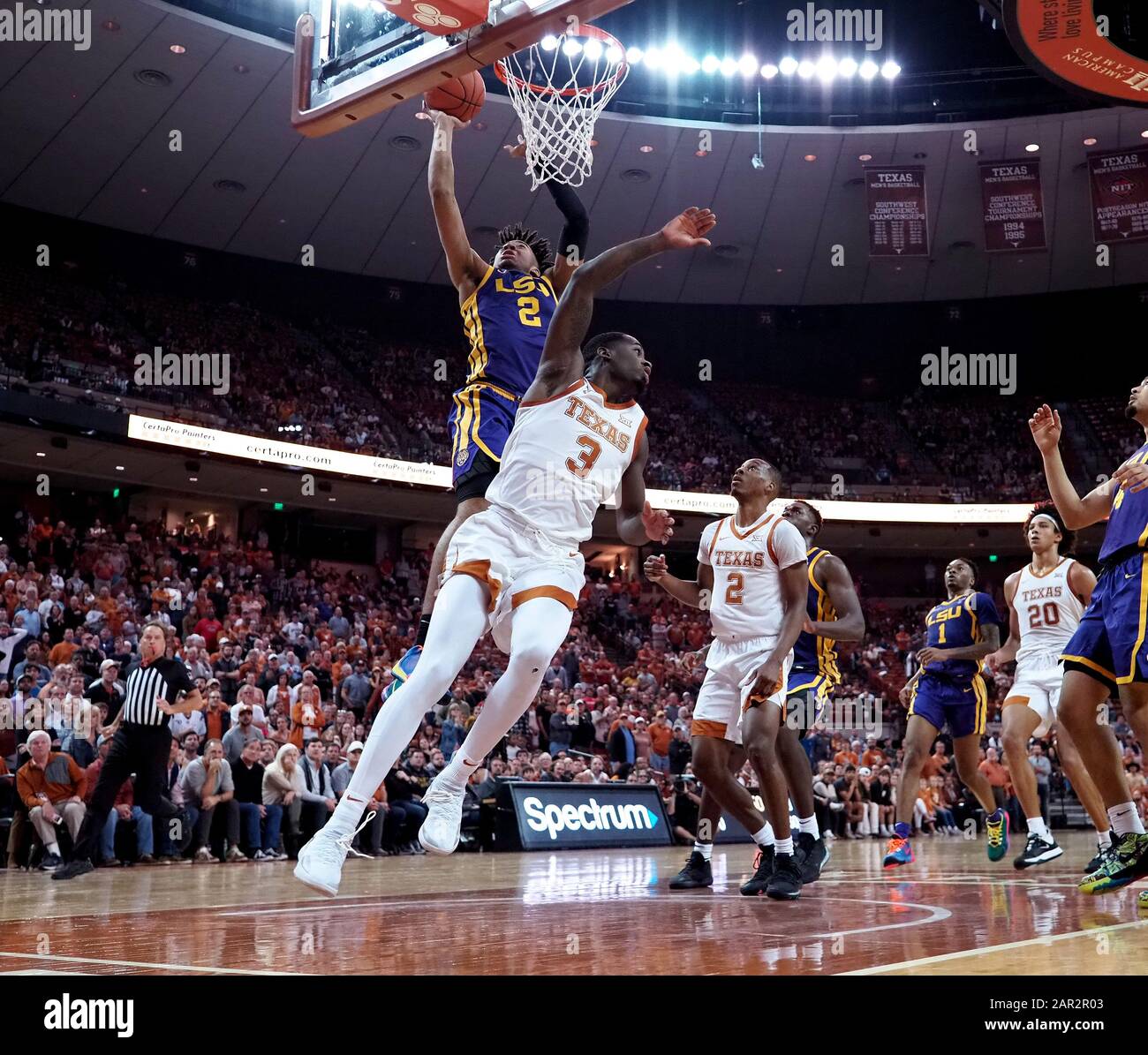 Texas, USA. 25th Jan, 2020. Trendon Watford #2 of the LSU Tigers in ...