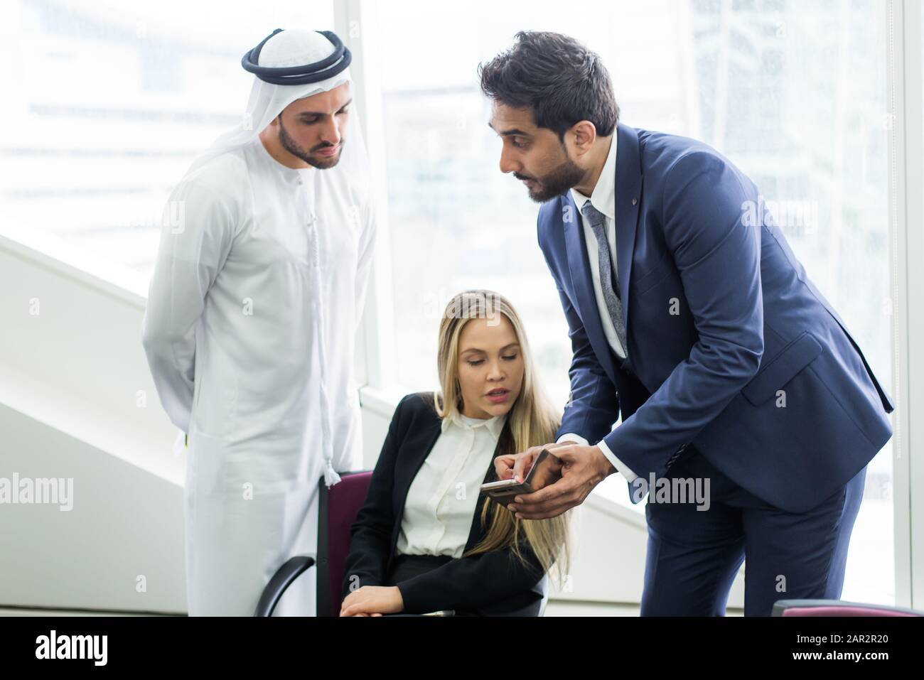 Multiracial group of business people having a meeting in a office ...