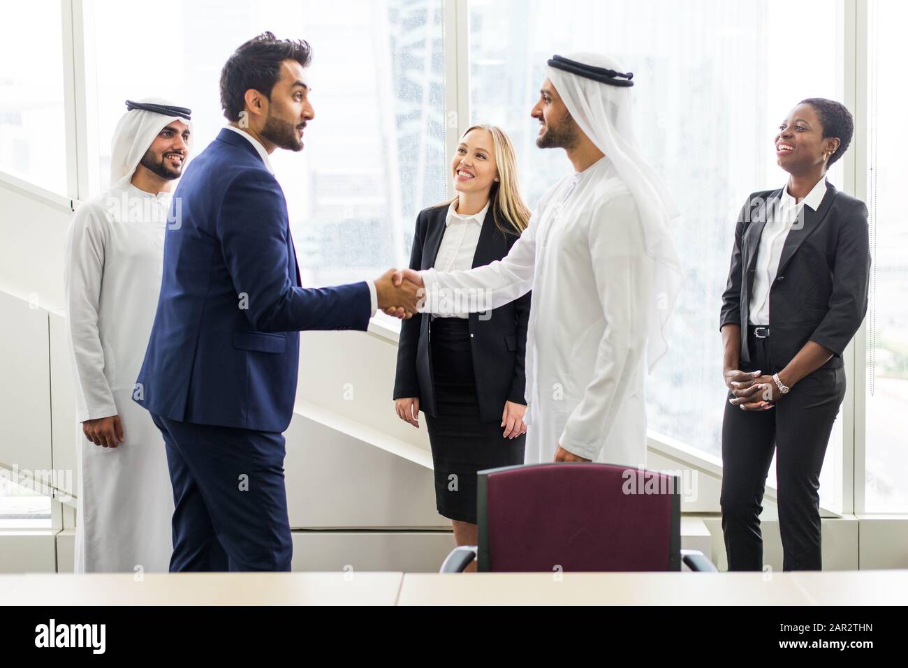 Multiracial group of business people having a meeting in a office ...